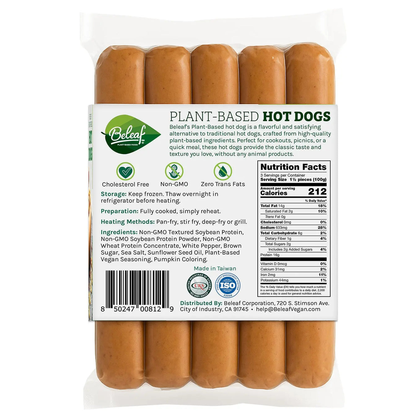 Beleaf Plant-based Hot Dog, 10 Ounce – Beleaf Vegan